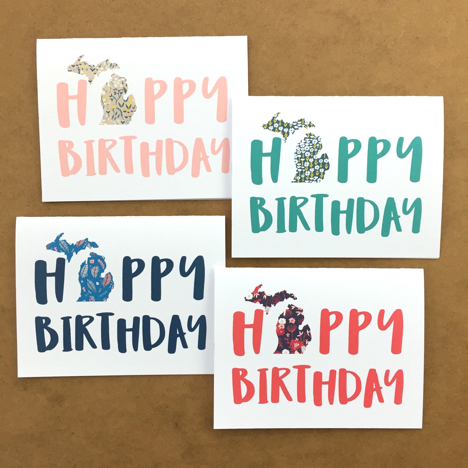Michigan Happy Birthday Michigan State Birthday Card Happy - Etsy
