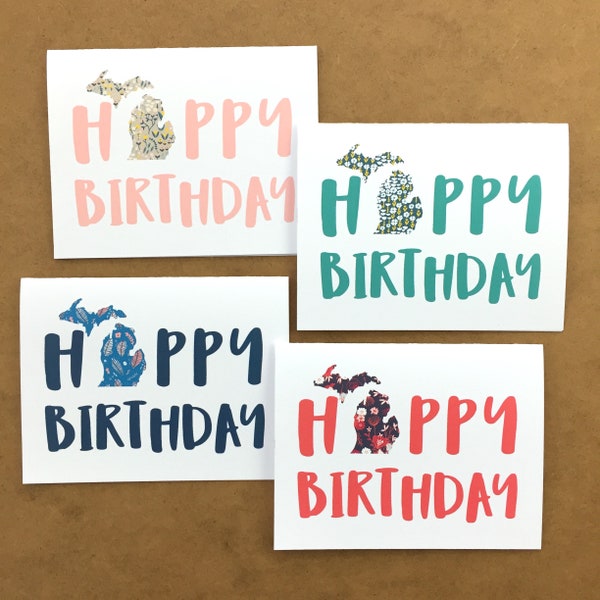 University of Michigan Birthday Card - Etsy