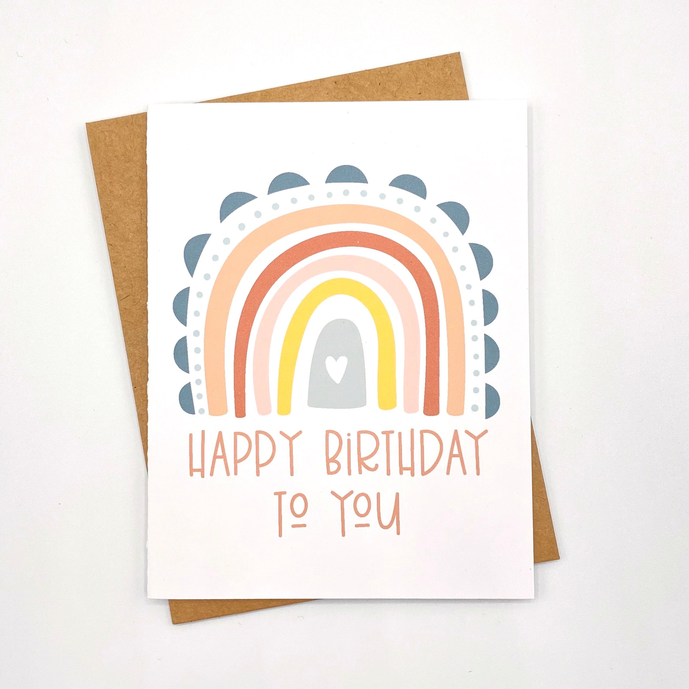 Rainbow Birthday Card Rainbow Birthday Gift Kids Birthday | Etsy
