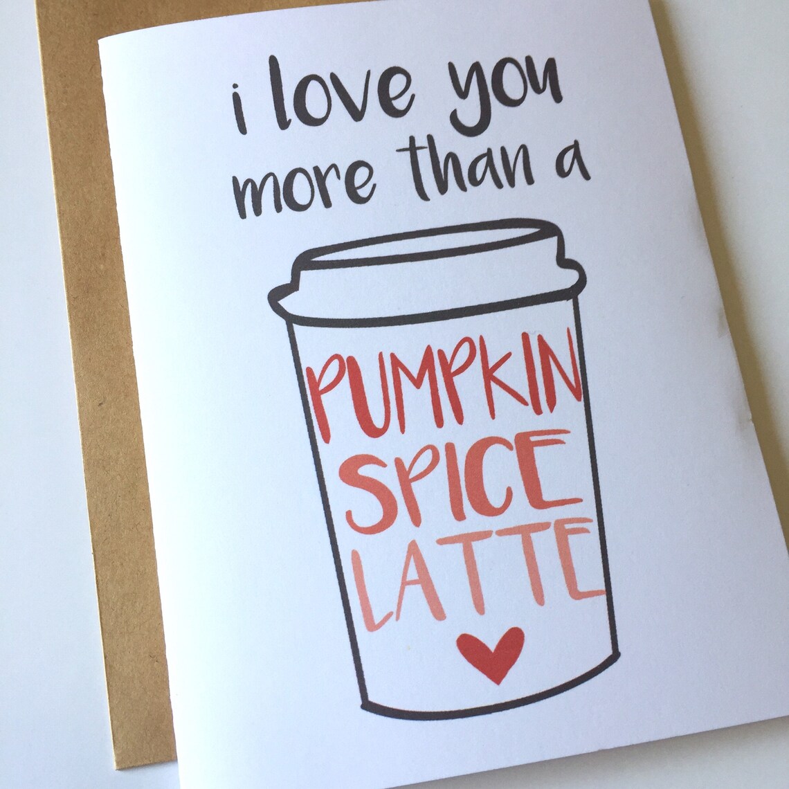 Love You More Than a Pumpkin Spice Latte Love Card Fall - Etsy