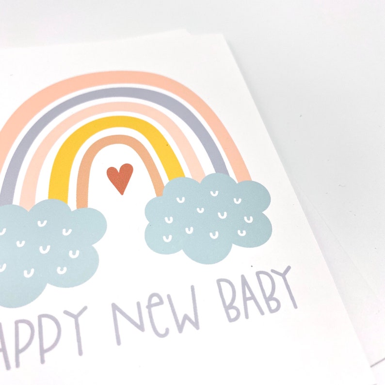 Rainbow New Baby Card, Baby Shower Gift - Etsy