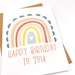 Rainbow Birthday Card, Rainbow Birthday Gift, Kids Birthday Card, Boho ...