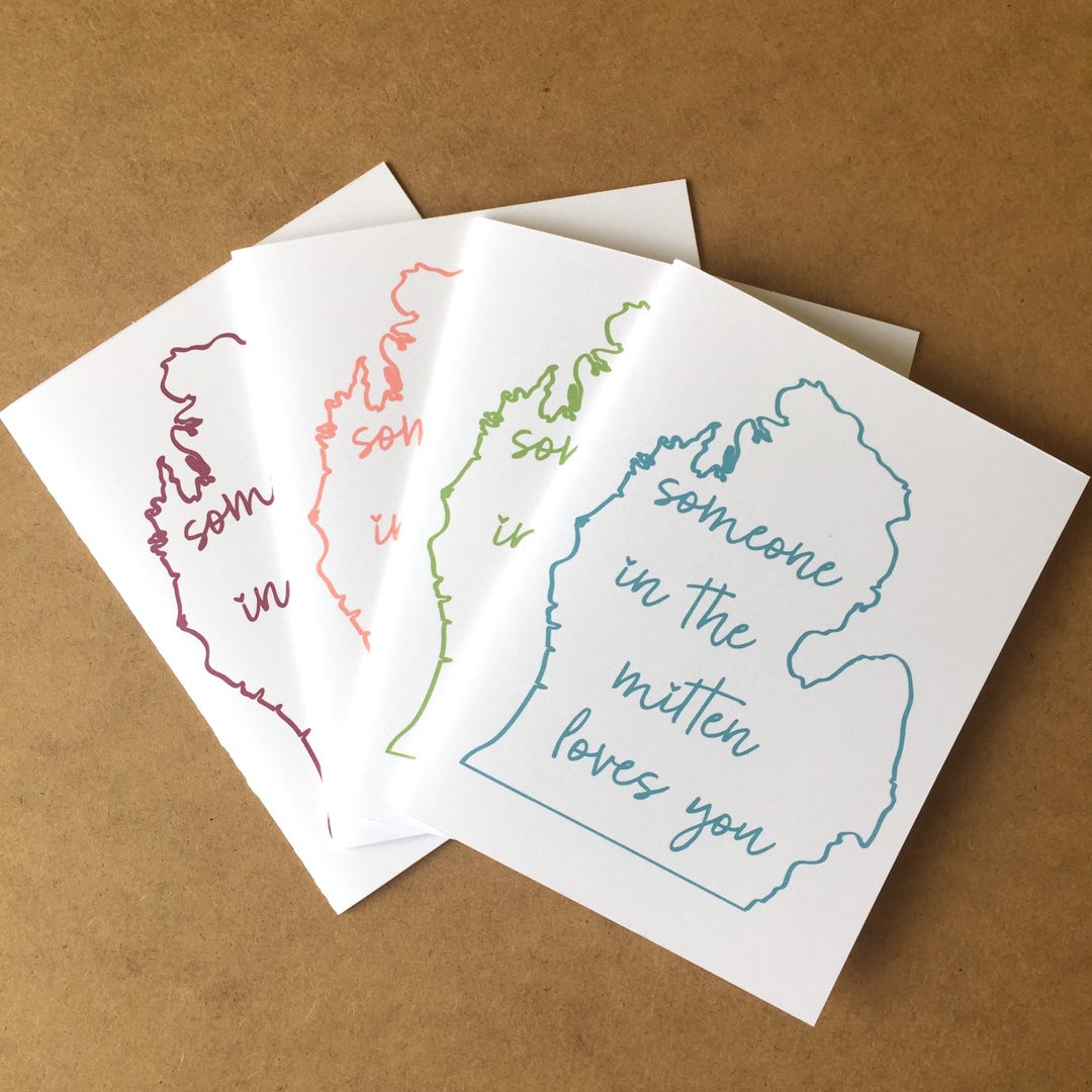 Michigan Mitten Greeting Card: Michigan Made Love Note - Etsy
