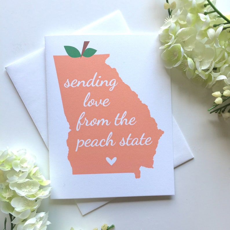 Georgia Card Sending Love From the Peach State Georgia - Etsy
