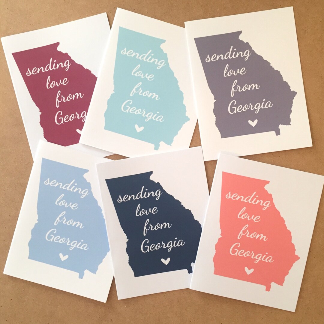Georgia Card - Sending Love From Georgia - Georgia Greeting Card ...