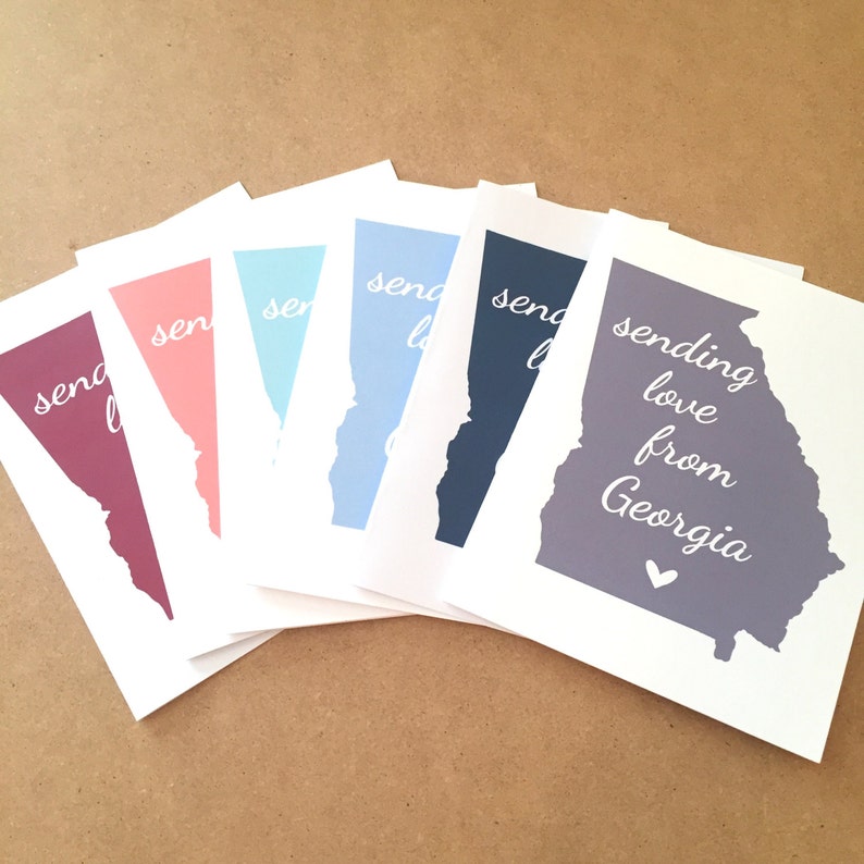 Georgia Card Sending Love From Georgia Georgia Greeting - Etsy