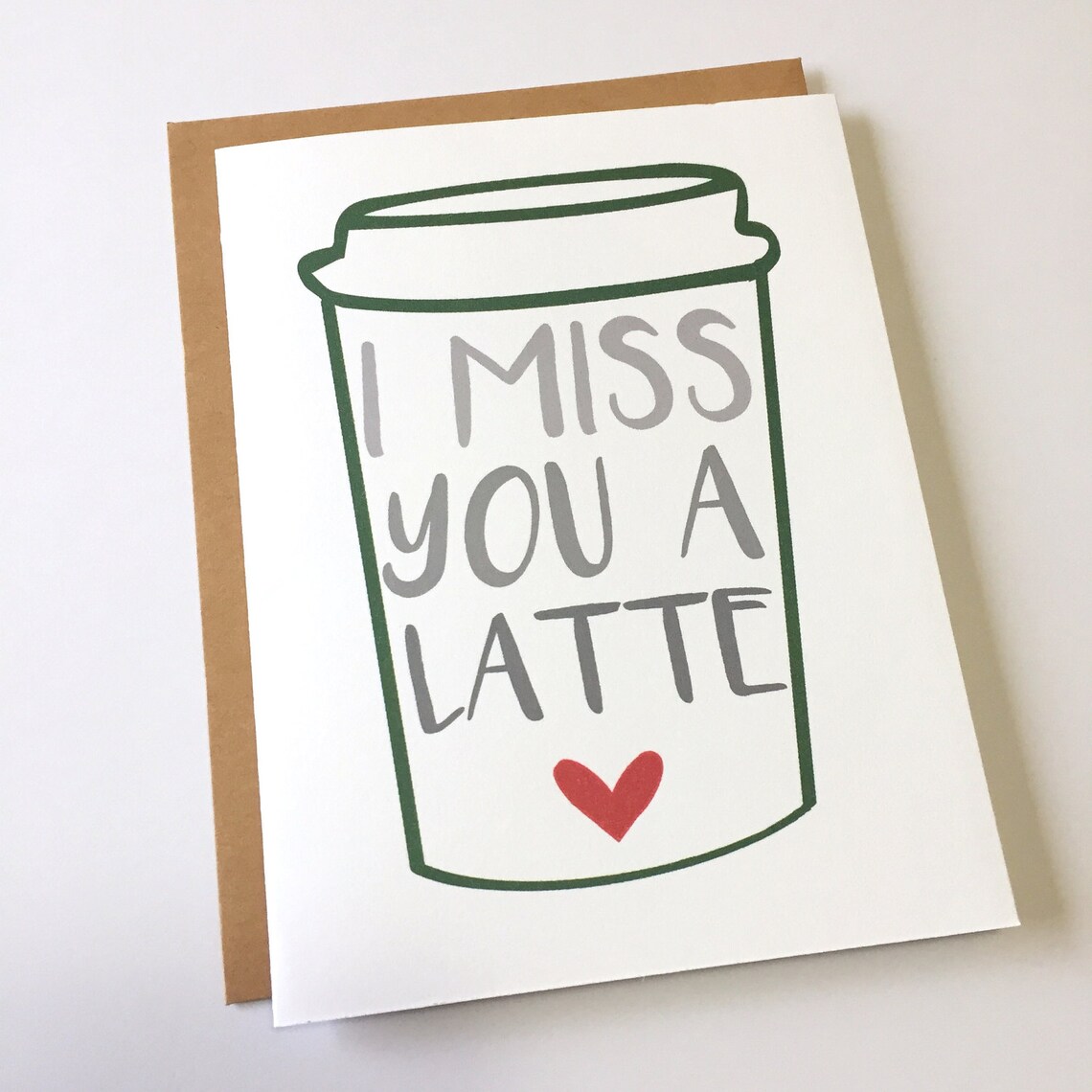Miss You Card Coffee Card I Miss You A Latte Friendship | Etsy