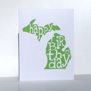 Michigan Birthday Card. Mitten Card. Happy Birthday. Made in Michigan ...
