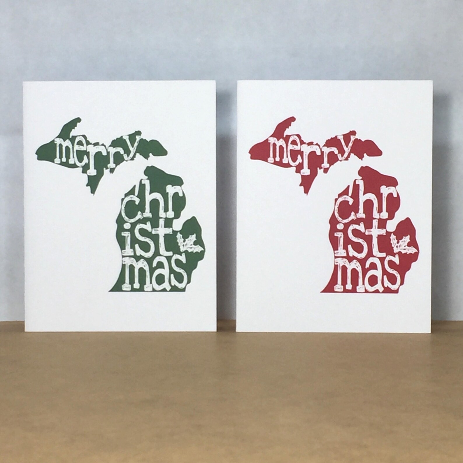 Christmas Card Michigan Michigan Present Michigan Christmas | Etsy