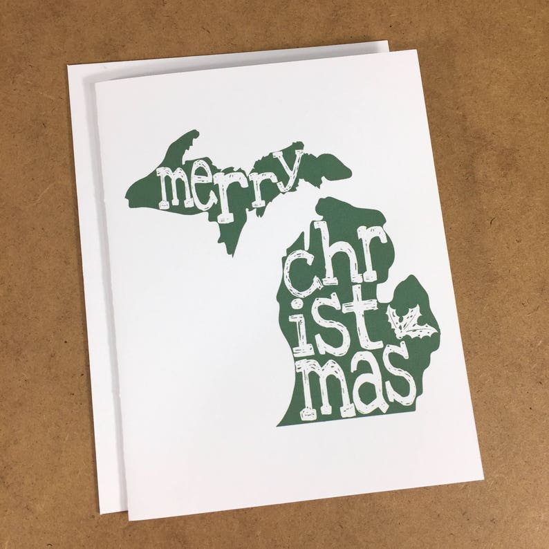 Christmas Card Michigan Michigan Present Michigan Christmas | Etsy