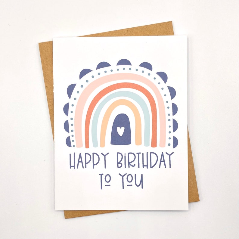 Rainbow Birthday Card Rainbow Birthday Gift Kids Birthday | Etsy