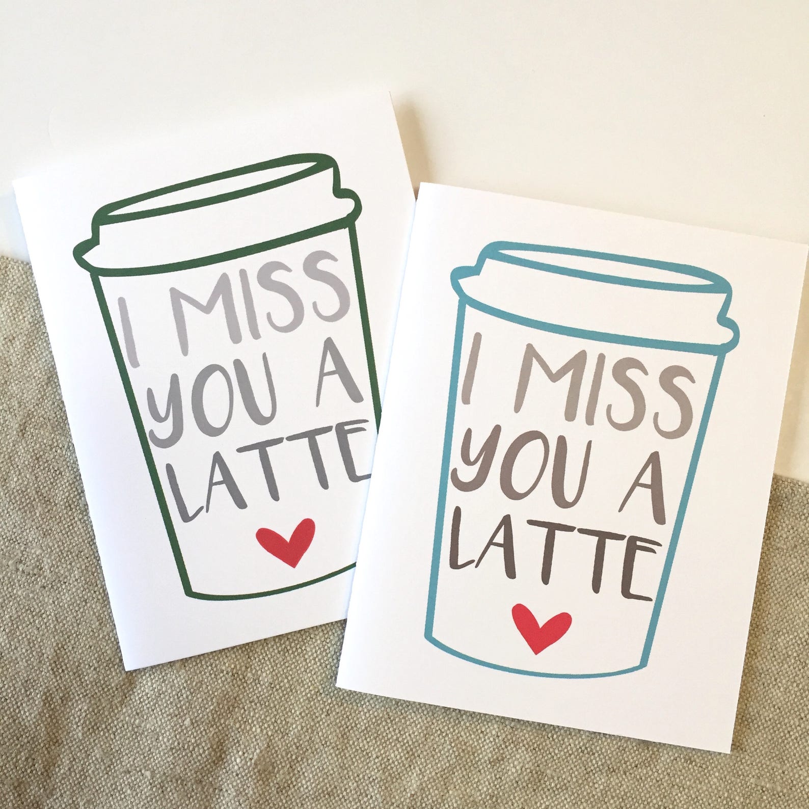 Miss You Card Coffee Card I Miss You A Latte Friendship | Etsy