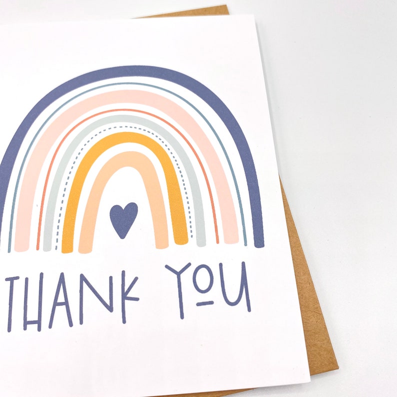 Rainbow Thank You Cards Rainbow Greeting Cards Rainbow Thank | Etsy