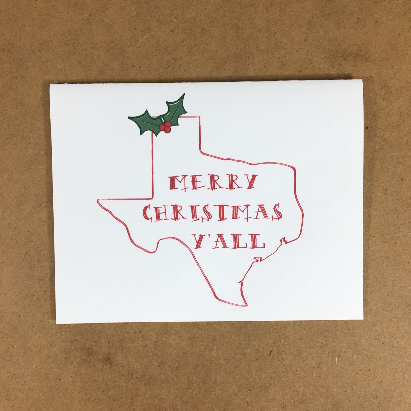 Texas Christmas Card, Merry Christmas Y'all, State Holiday - Etsy