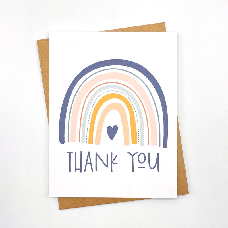 Rainbow Thank You Cards Rainbow Greeting Cards Rainbow Thank - Etsy
