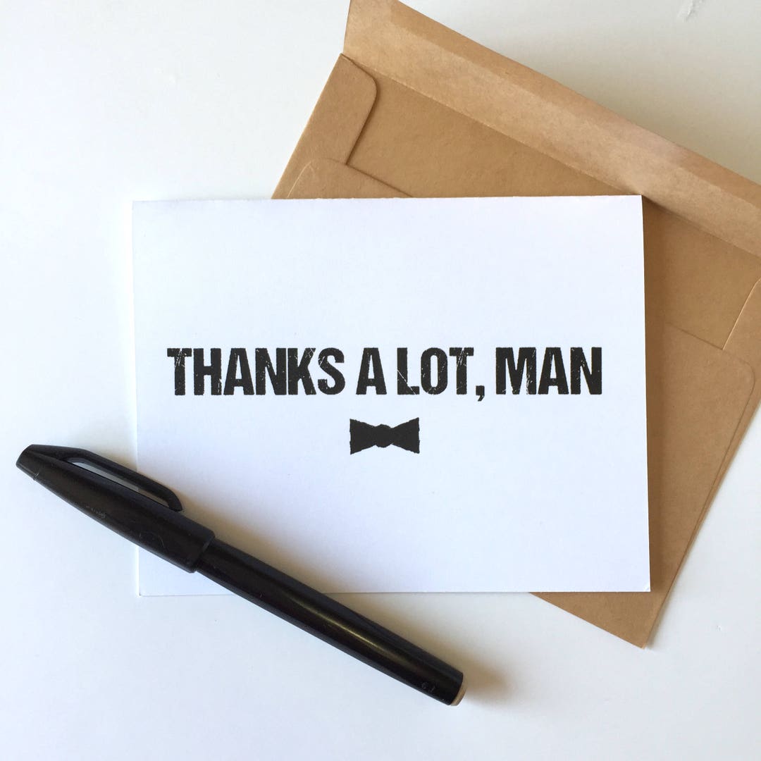 Thanks a Lot Man Groomsmen Thank You Card, Groomsman Thank You Gift ...
