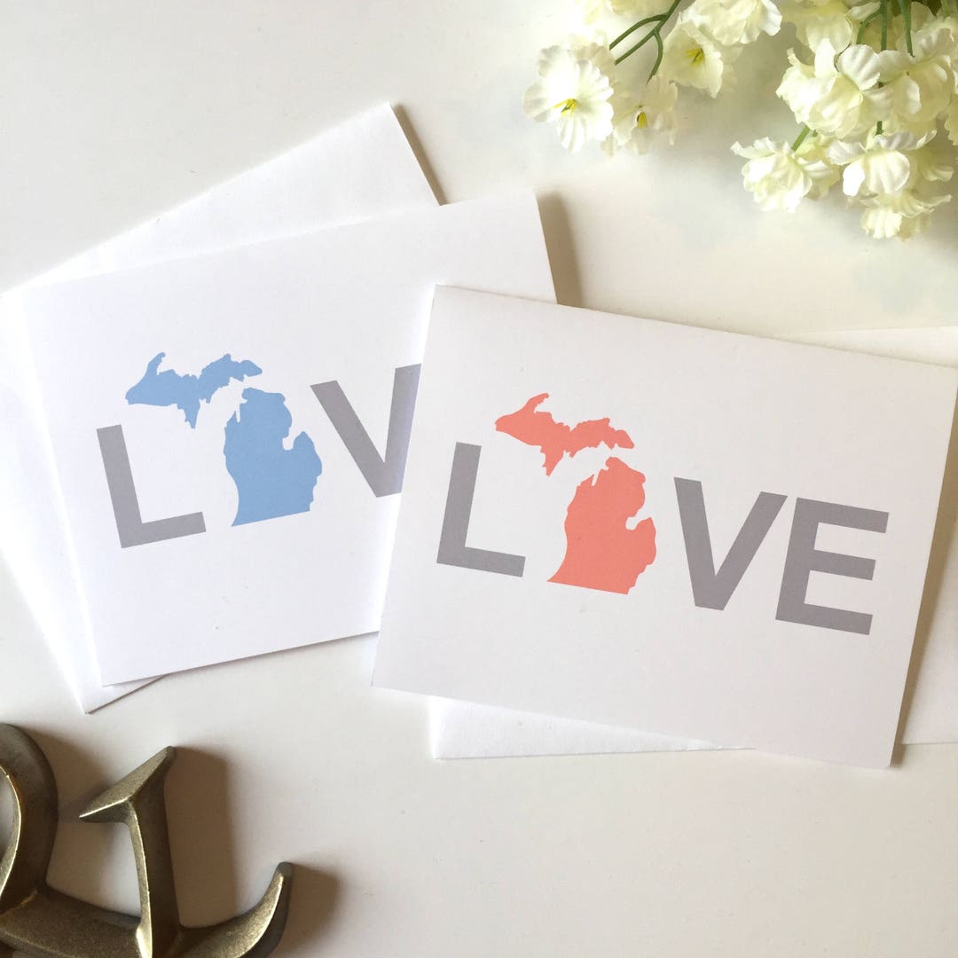 Michigan Love, MI Love Card, Michigan Card, Greetings From Michigan ...