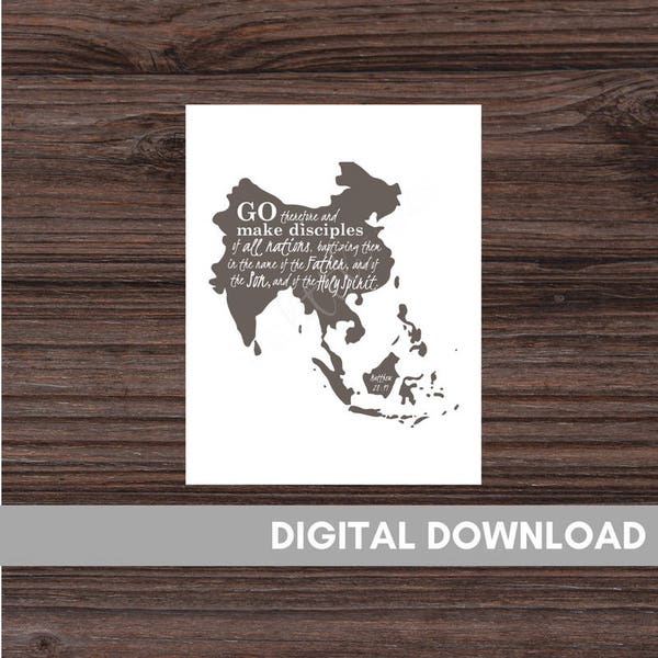 Missionary Map Make Disciples of All Nations - Etsy