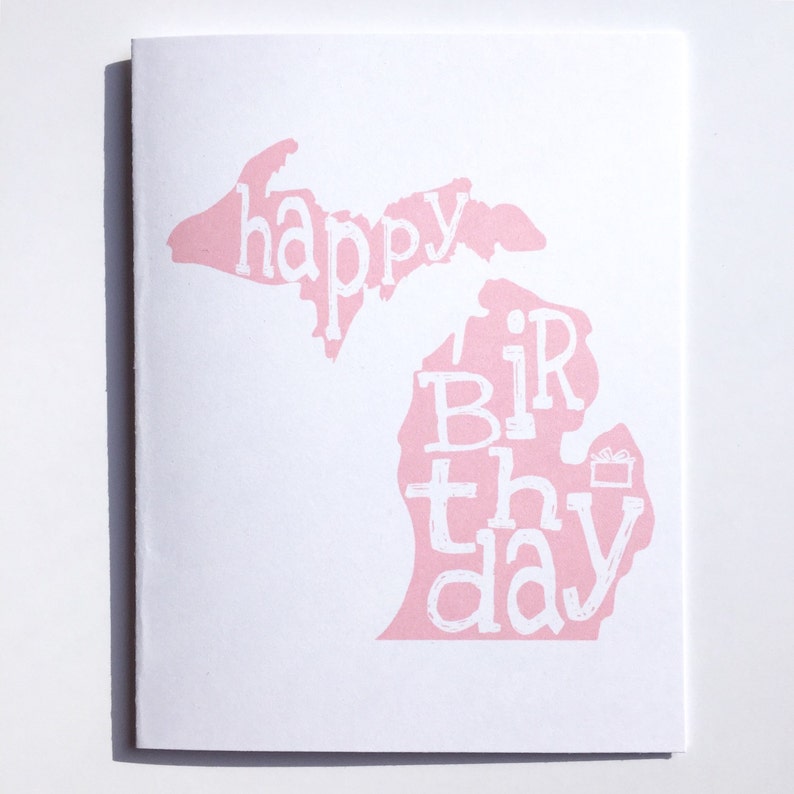 Michigan Birthday Card. Mitten Card. Happy Birthday. Made in | Etsy