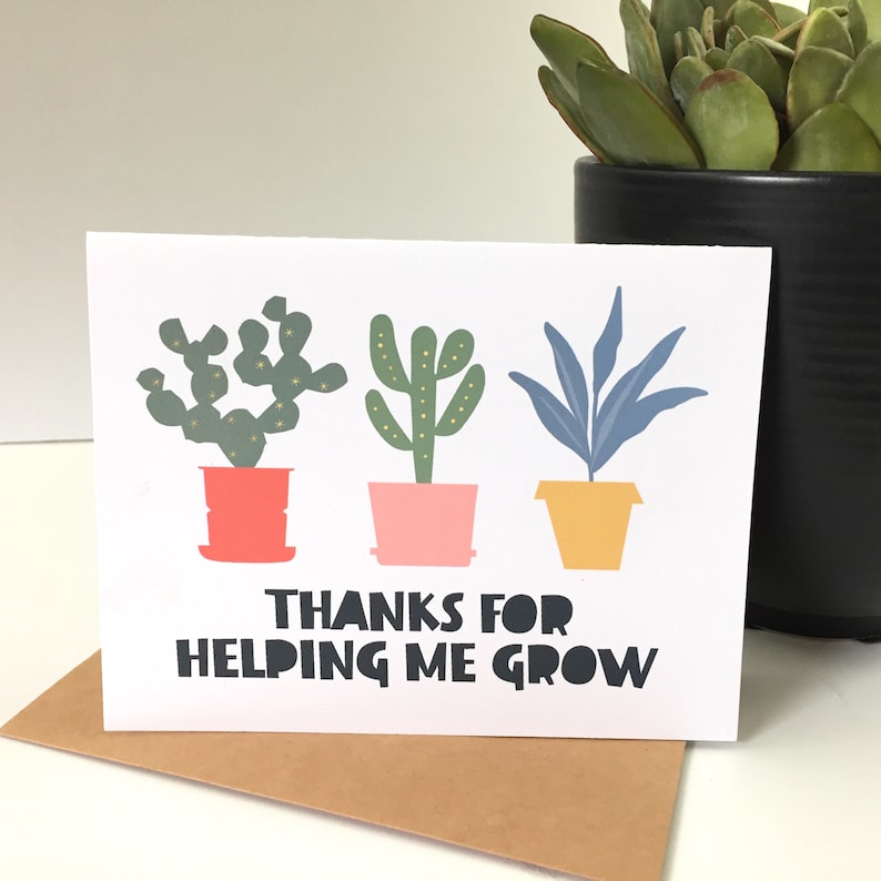 Thanks for Helping Me Grow, End of Year Teacher Appreciation, Cactus ...