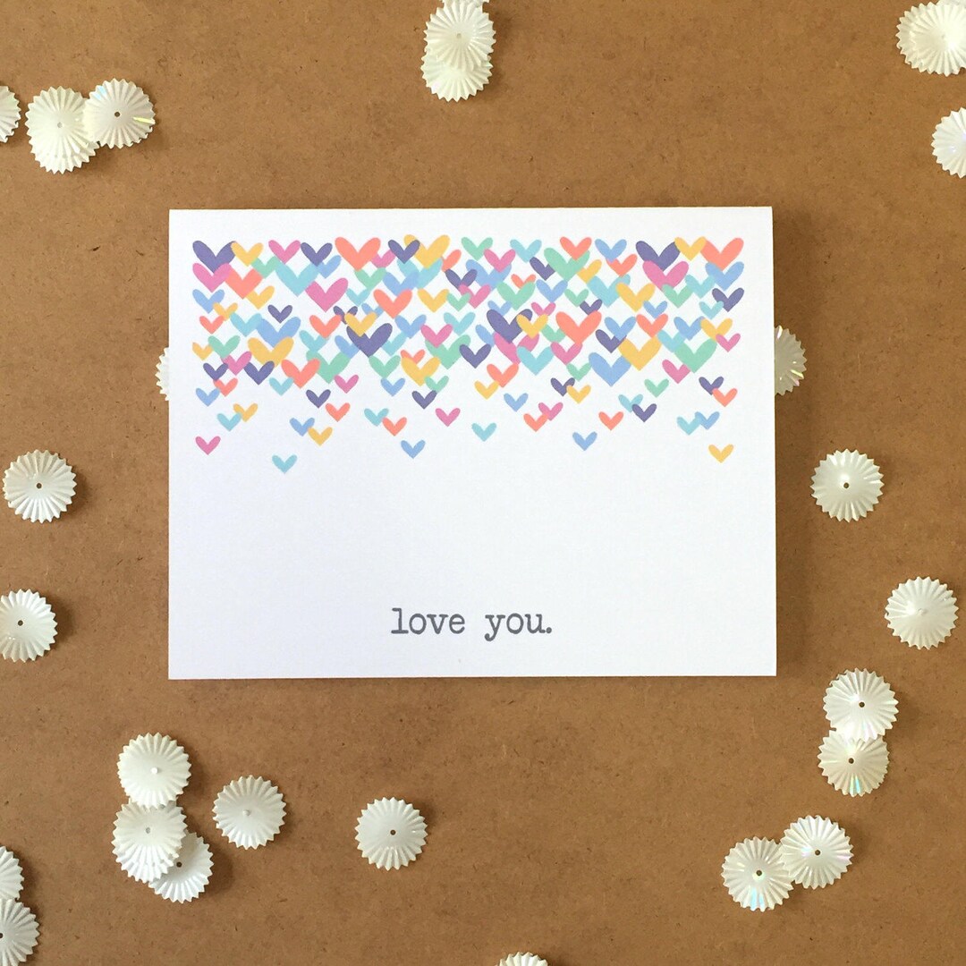 Rainbow Valentine's Day Card, Valentine for Her, Valentine for Friend ...