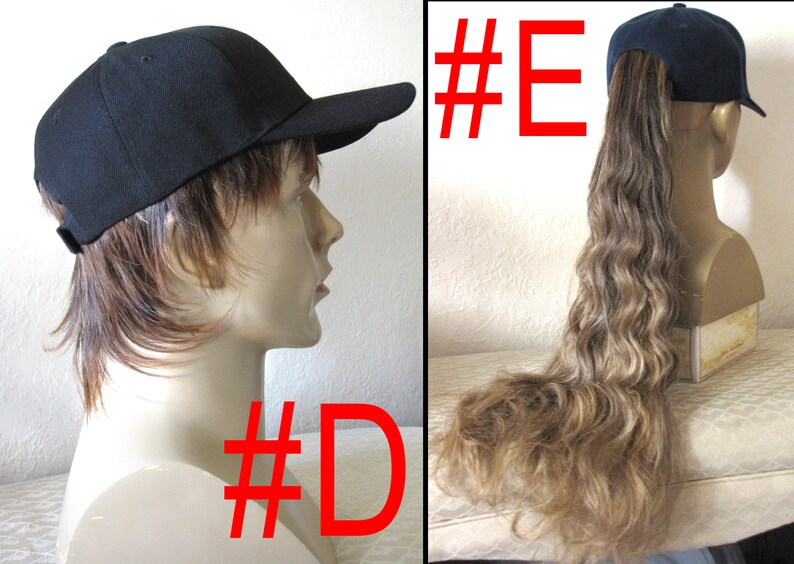 Baseball Caps Hats With Hair Attached - Etsy