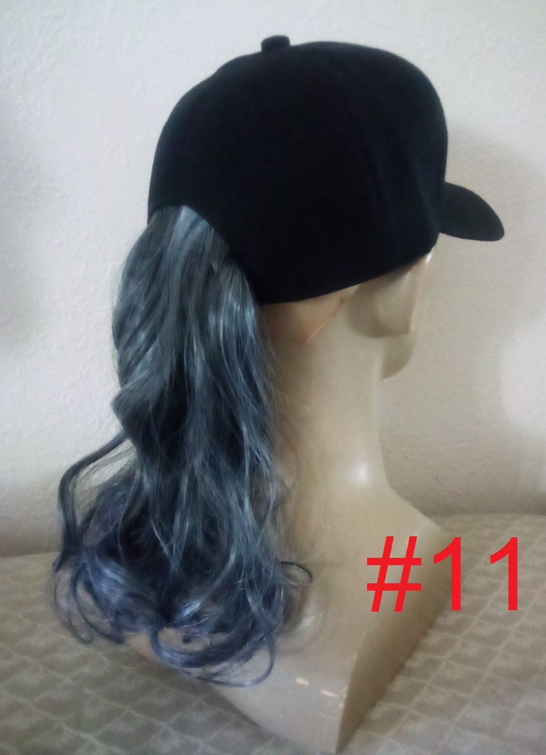 Baseball Cap With Ponytail Extension Attached to Hat - Etsy