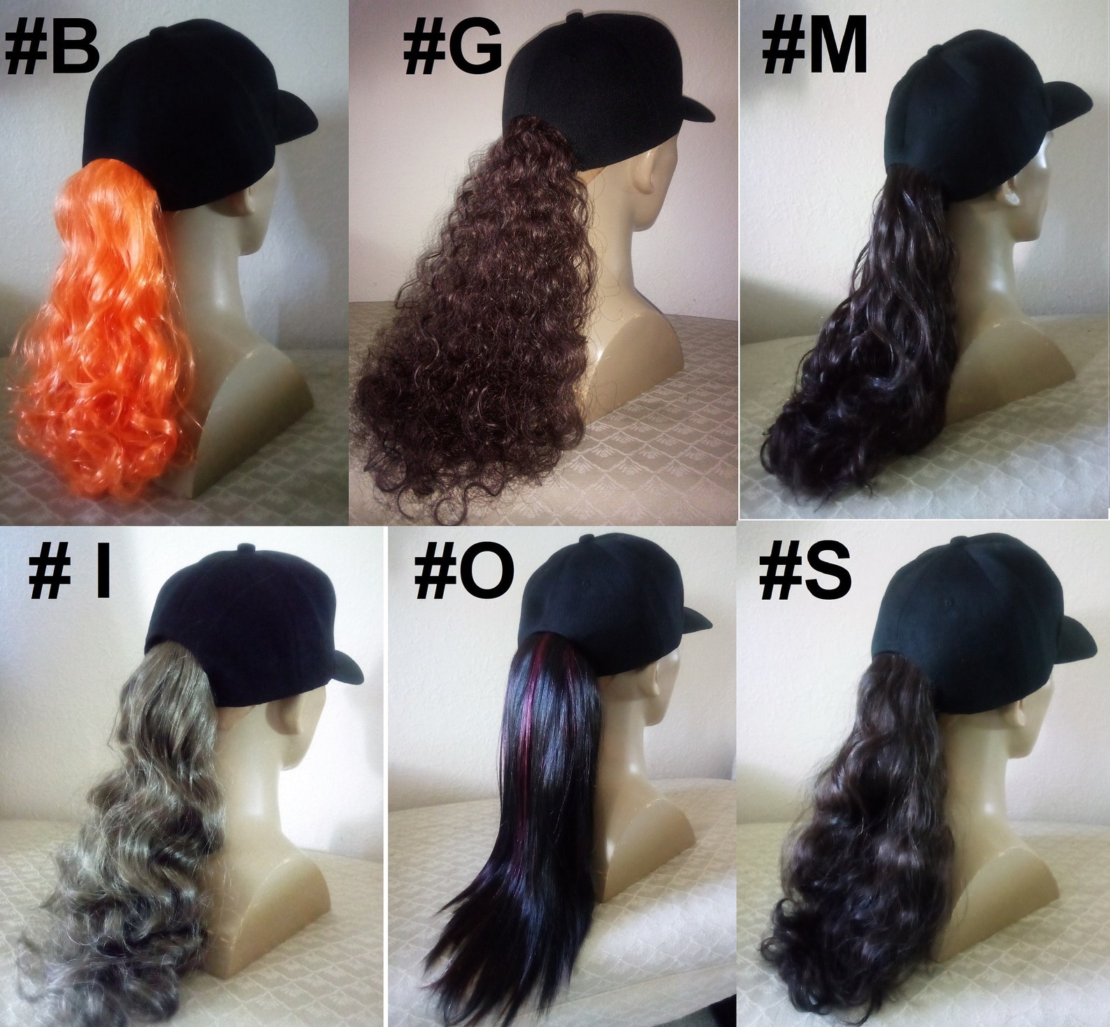 Hats With Hair Attached Baseball Caps With Ponytails - Etsy