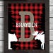 Buffalo Plaid Customized Baby/child Name Nursery Art Red - Etsy