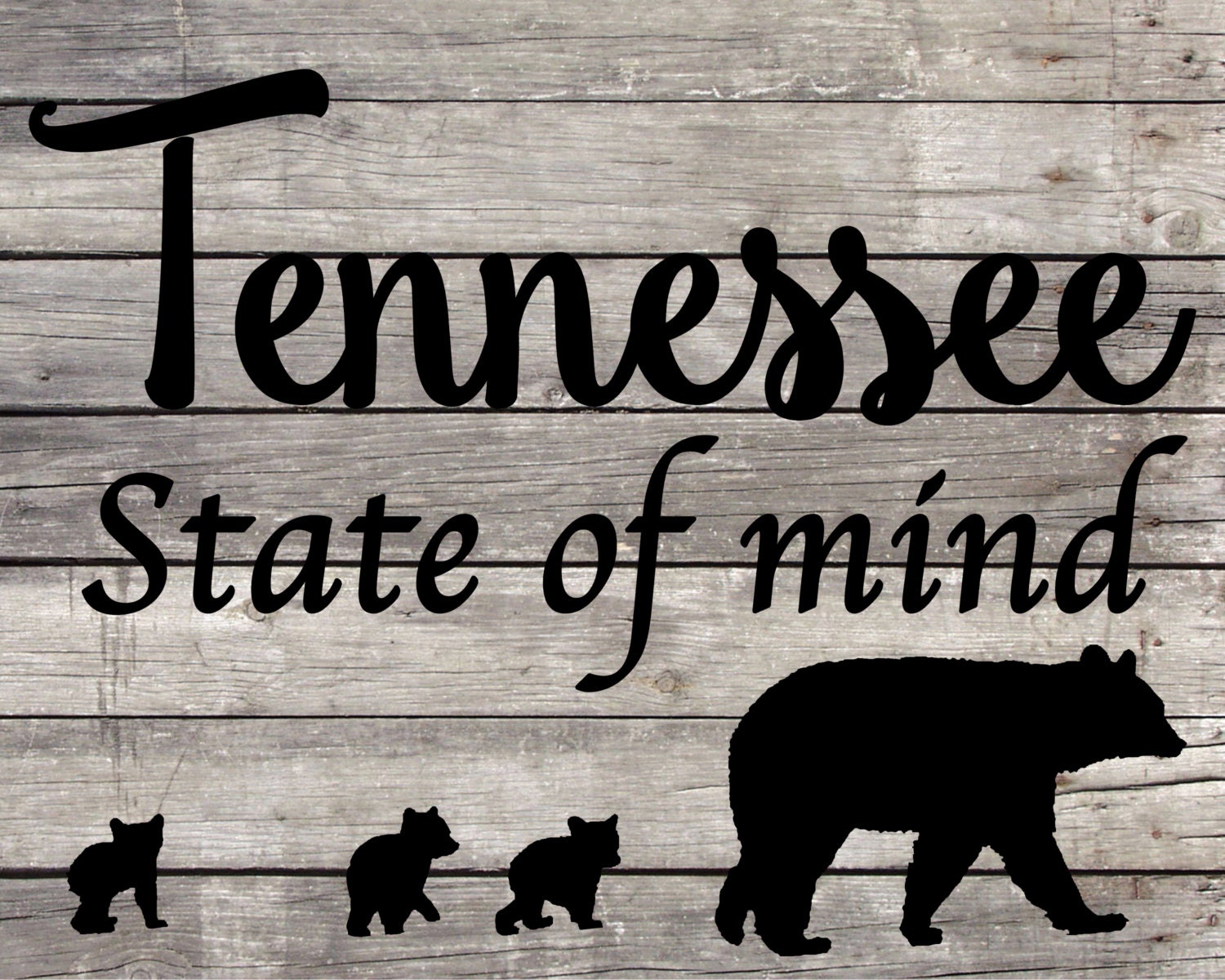 8x10 Tennessee State of Mind Quote Over Wood Planks Digital | Etsy