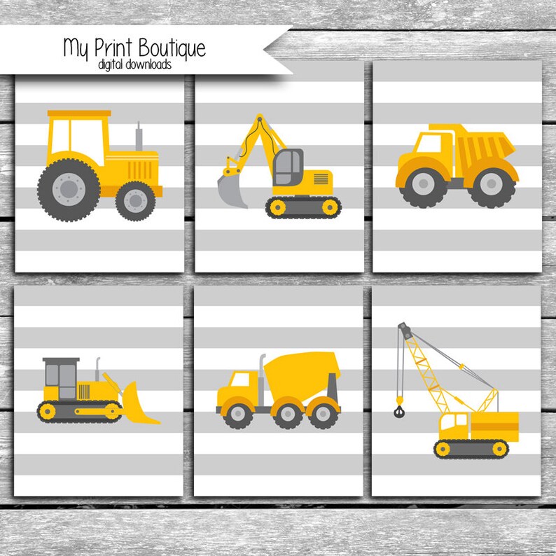 BUILD Your Own Construction Vehicle Set of 6 8x10 Digital | Etsy