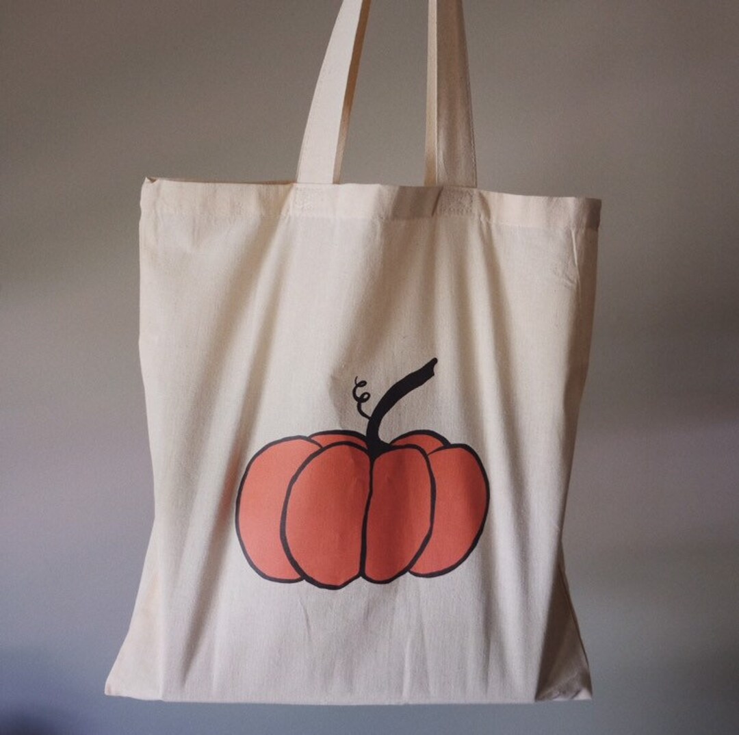 Pumpkin Tote / Fall Halloween Reusable Book Bag - Etsy