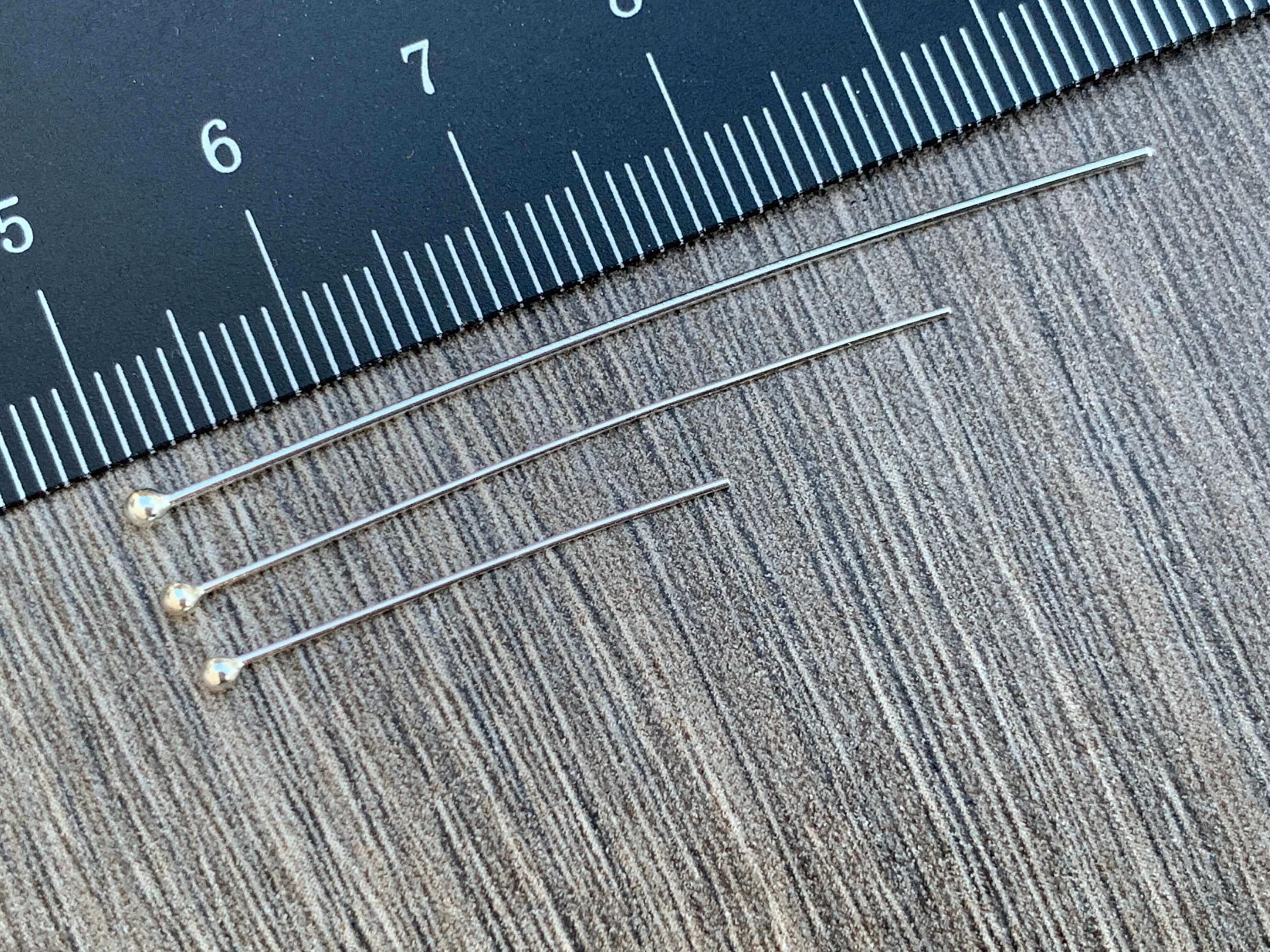 HEAD PINS Sterling Silver Ball End - Dot End - 1" 1.5" 2" - Etsy