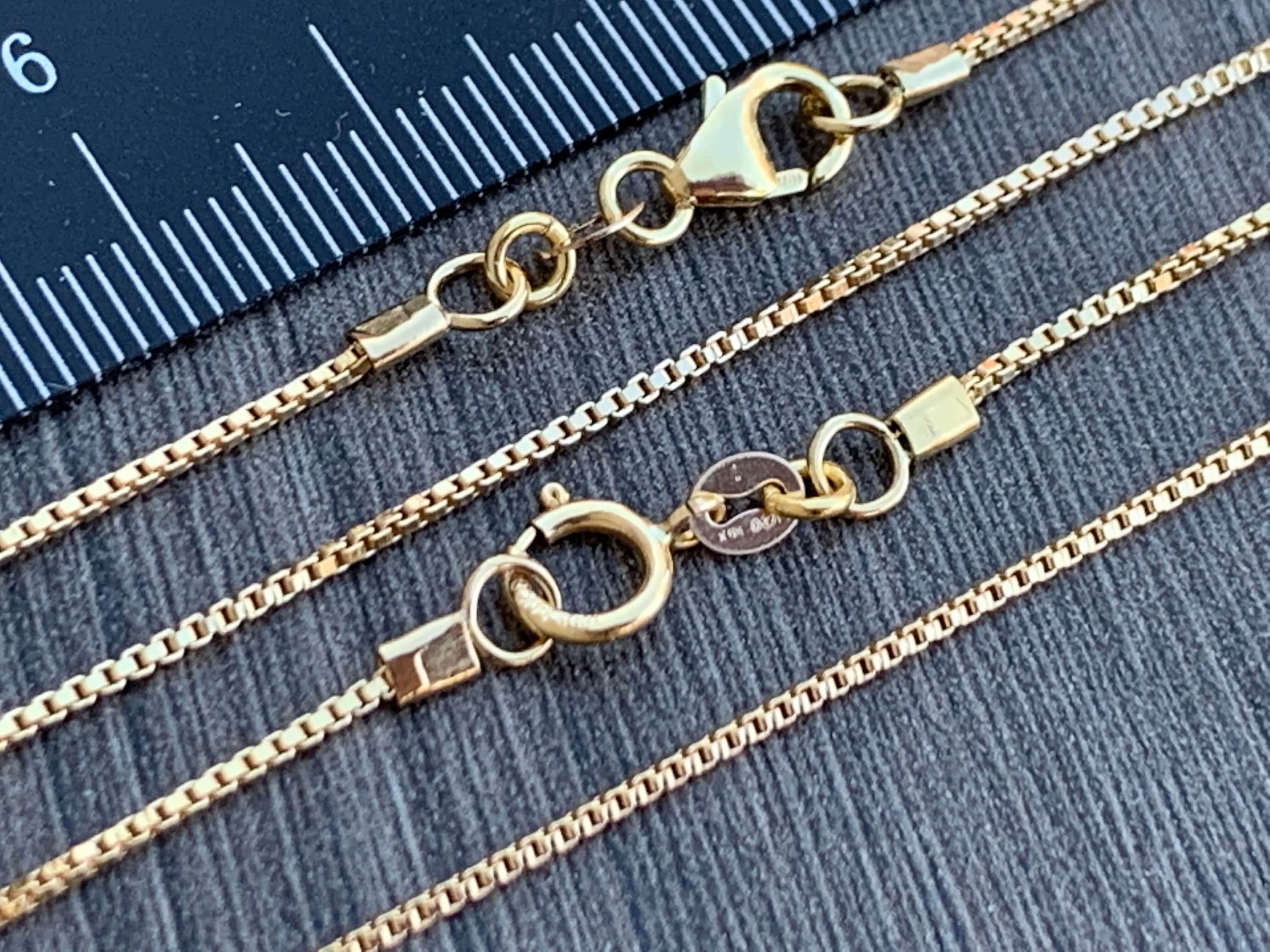 Finished Necklace 1mm Box Chain 14kt Gold Filled Necklace 13 | Etsy