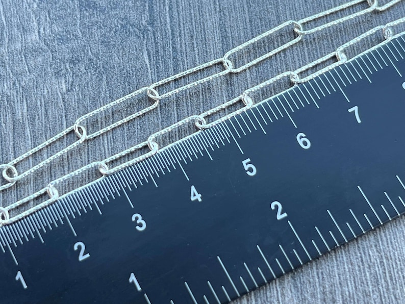 Paperclip Sparkly Chain Sterling Silver now Available in 2 | Etsy