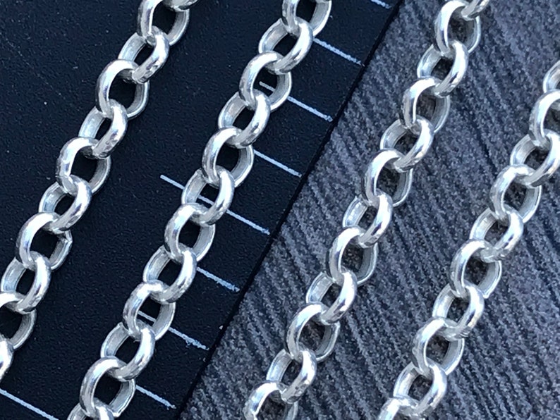 Sterling Silver Rolo Link Chain: 2mm, 3mm, 4mm - Jewelry Making ...