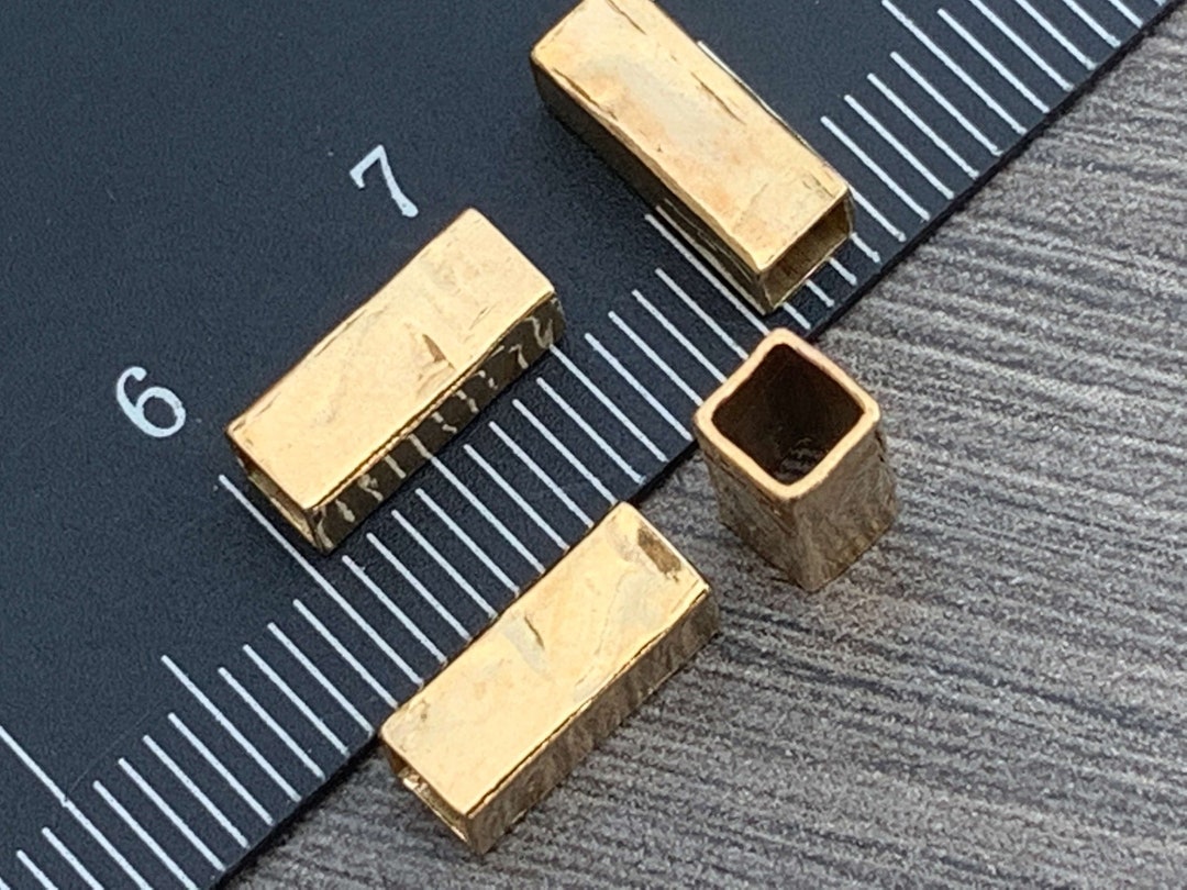14kt Gold Filled Hammered Square Tube Bead: Jewelry Making Supplies - Etsy