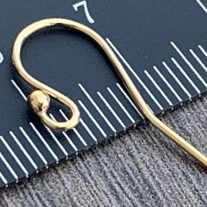 14kt Gold Filled Ball Ear Wire -22 Gauge/0.66mm- 11.5 X 20mm - French ...