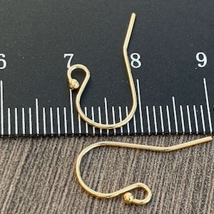 14kt Gold Filled Ball Ear Wire -22 Gauge/0.66mm- 11.5 X 20mm - French ...