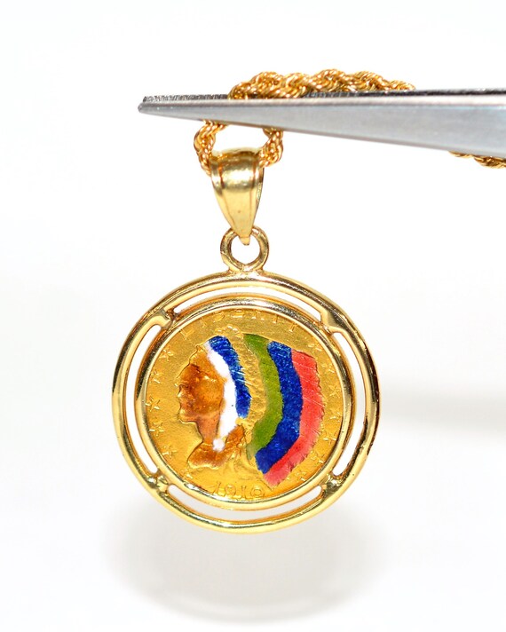 2.5 Dollar Indian Head Gold Quarter Eagle Coin Neckla… - Gem