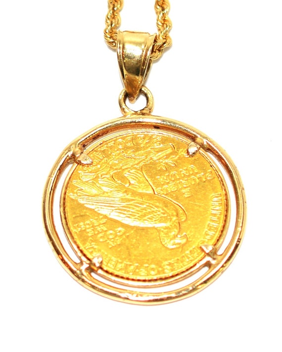 2.5 Dollar Indian Head Gold Quarter Eagle Coin Neckla… - Gem