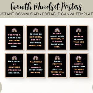 Growth Mindset Classroom Posters, Classroom Posters, Colorful Classroom ...