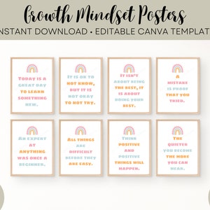 Growth Mindset Classroom Posters, Classroom Posters, Colorful Classroom ...