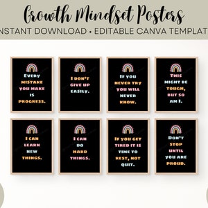 Growth Mindset Classroom Posters, Classroom Posters, Colorful Classroom ...