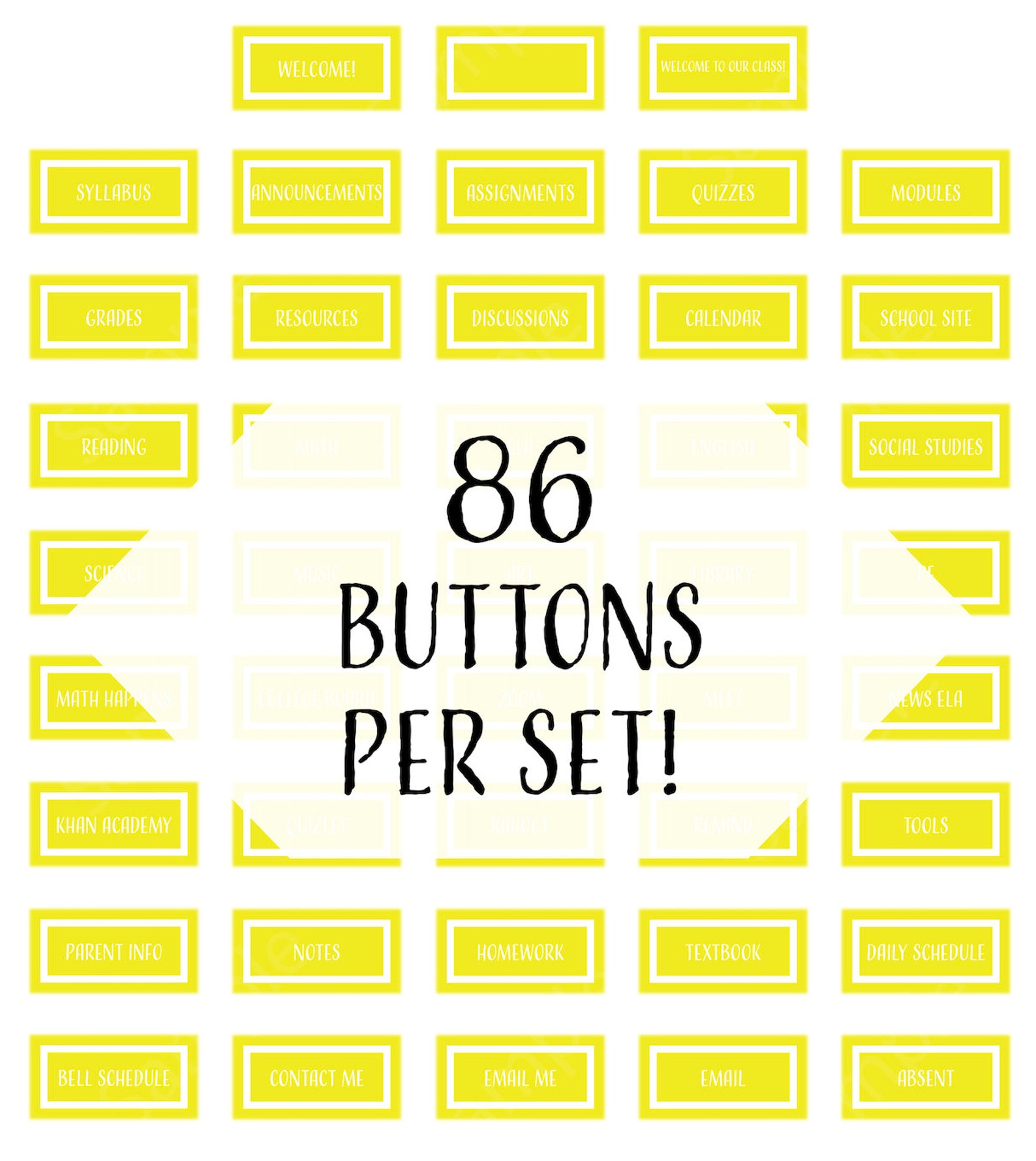 Customizable Canvas LMS Buttons Standard Color Bundle - Etsy