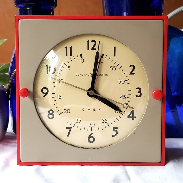 Red Kitchen Clock - Etsy