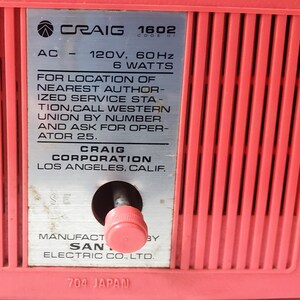 Craig Clock Radio 1602 Mod Pink and White 1960s - Etsy
