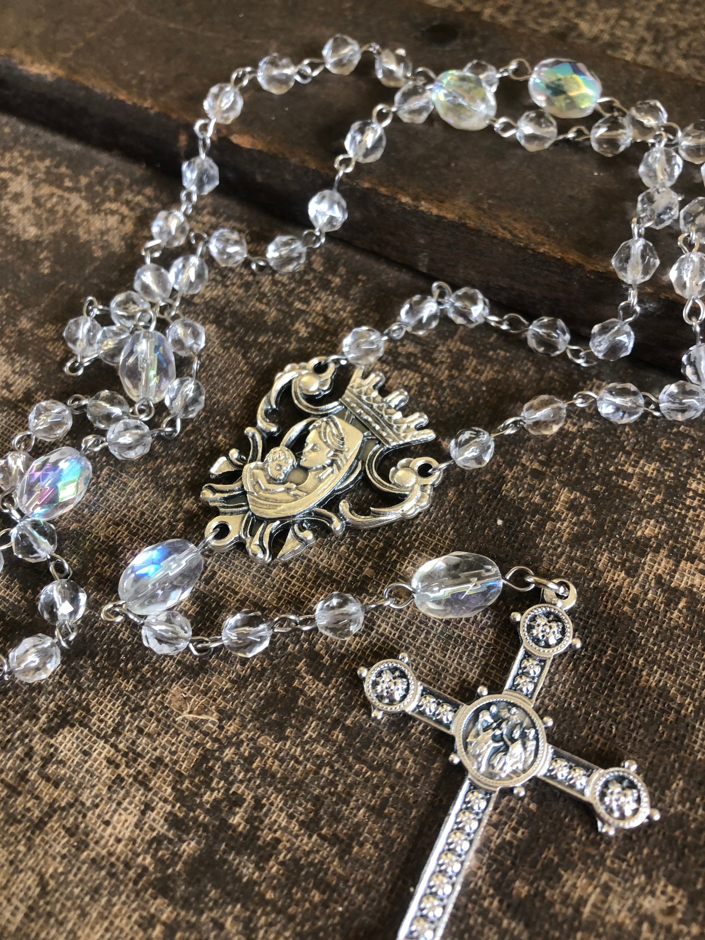Stunning Diamond Faceted Quartz Rosary | Etsy