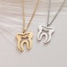 Personalized Tooth Necklace Gold Tooth Name Necklace Tooth Jewelry ...