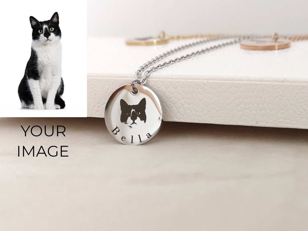 Custom Pet Necklace Cat Portrait Necklace Dog Mom Gift Dog Necklace ...